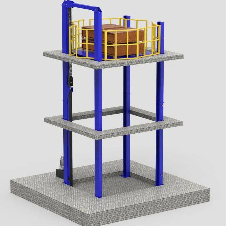 Hydraulic Vertical Industrial Four Post Lift 4 Post Storage Lift For ...
